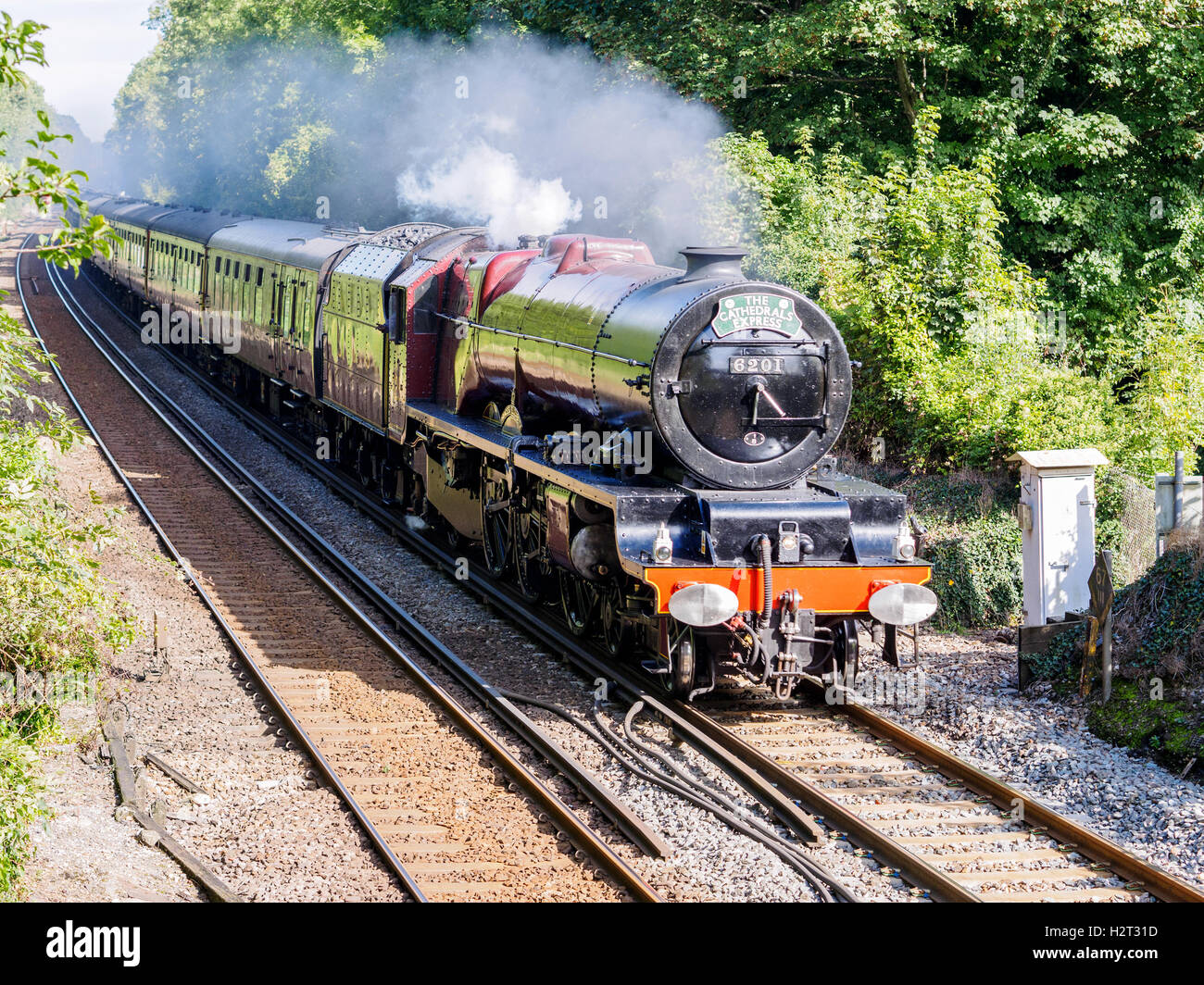 A Cathedral's Express steam charter train pulled by loco 6201 "Princess ...