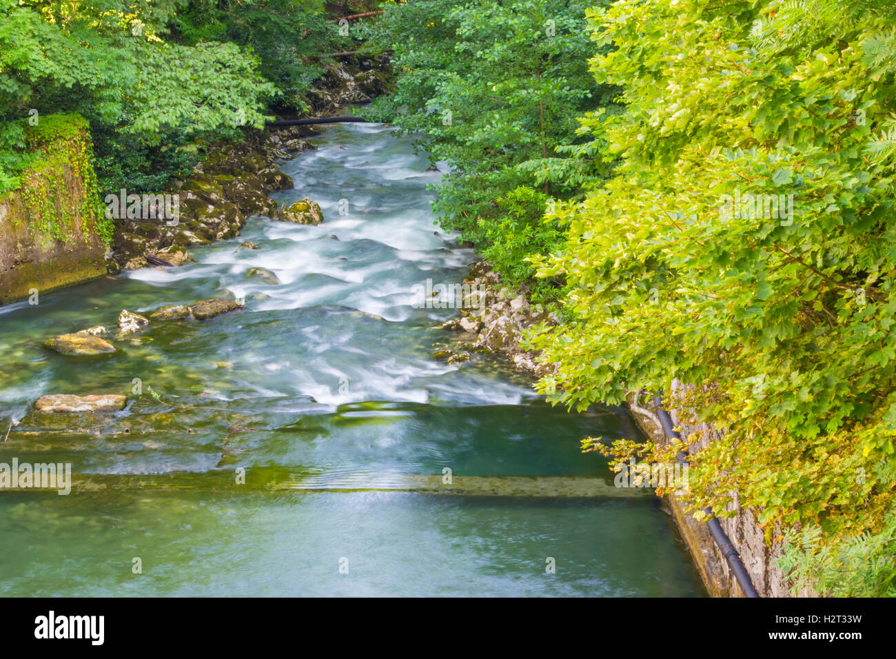 waterfall water nature falling river flowing outdoors Stock Photo - Alamy