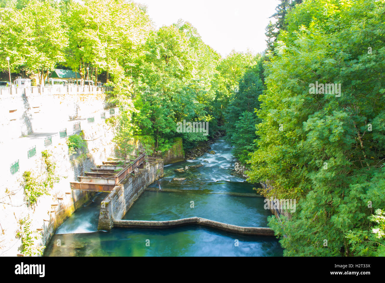 waterfall water nature falling river flowing outdoors stream blue dam ...