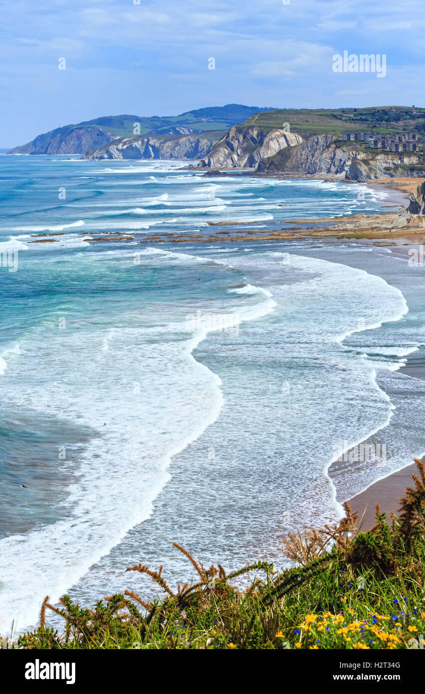 Beach Azkorri or Gorrondatxe in Getxo town, Biscay, Basque Country ...