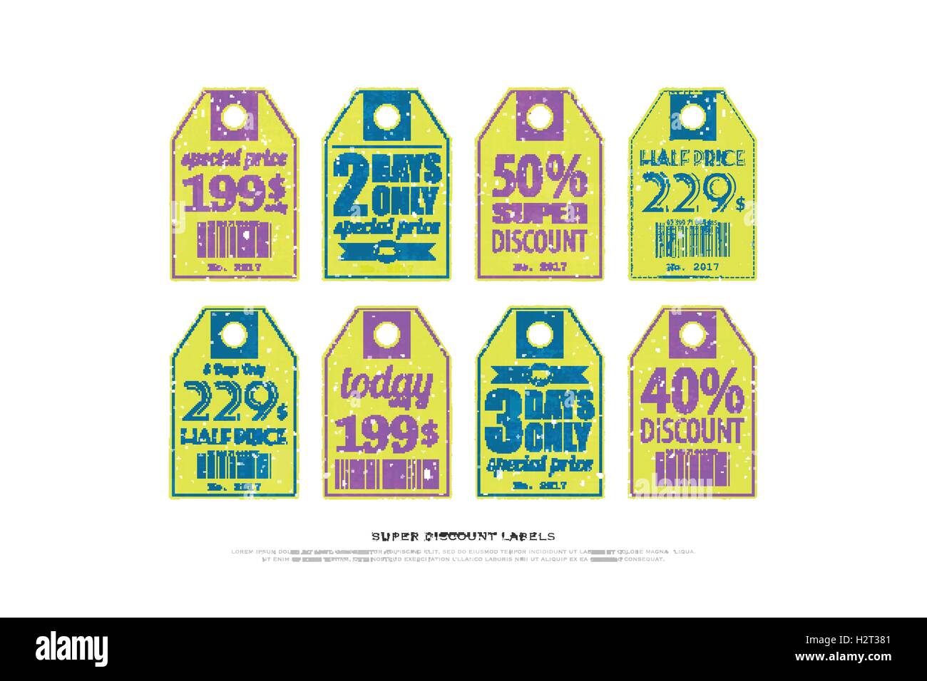 set of vintage, paper price labels. vector, advertising badges template ...