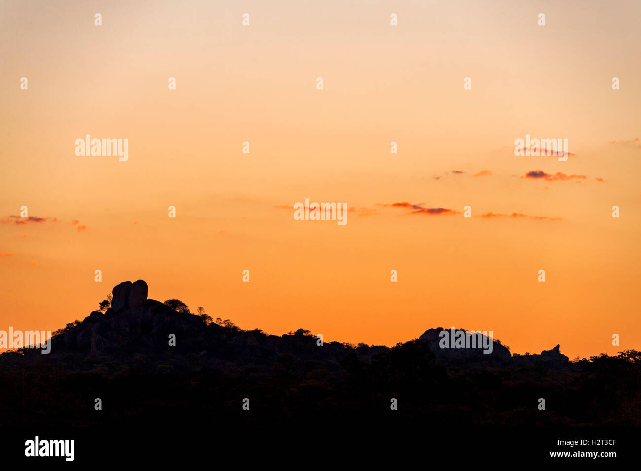 sunset silhouette balancing rocks Matobo Zimbabwe Stock Photo - Alamy