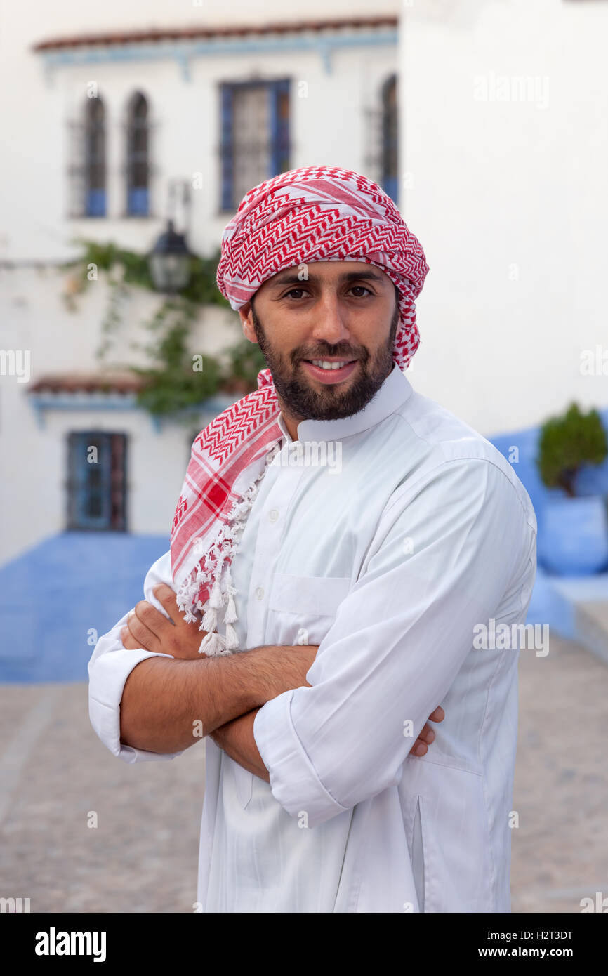 Young smiling handsome arabic man wearing traditional clothes Stock ...