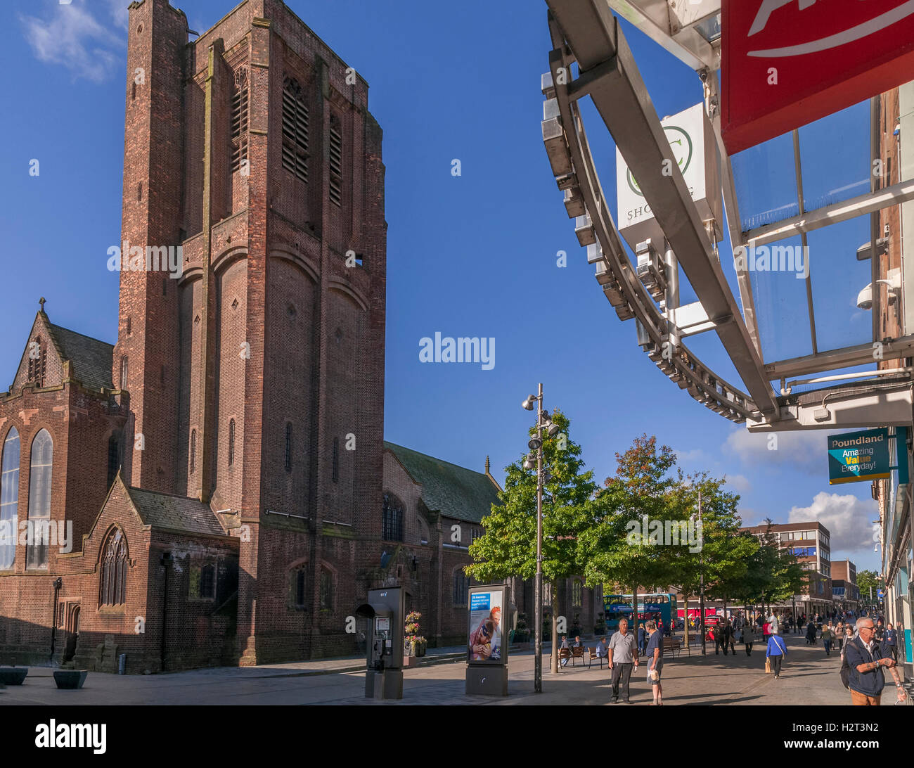 Thecentral shopping centre in St. Helens Merseyside North West England ...