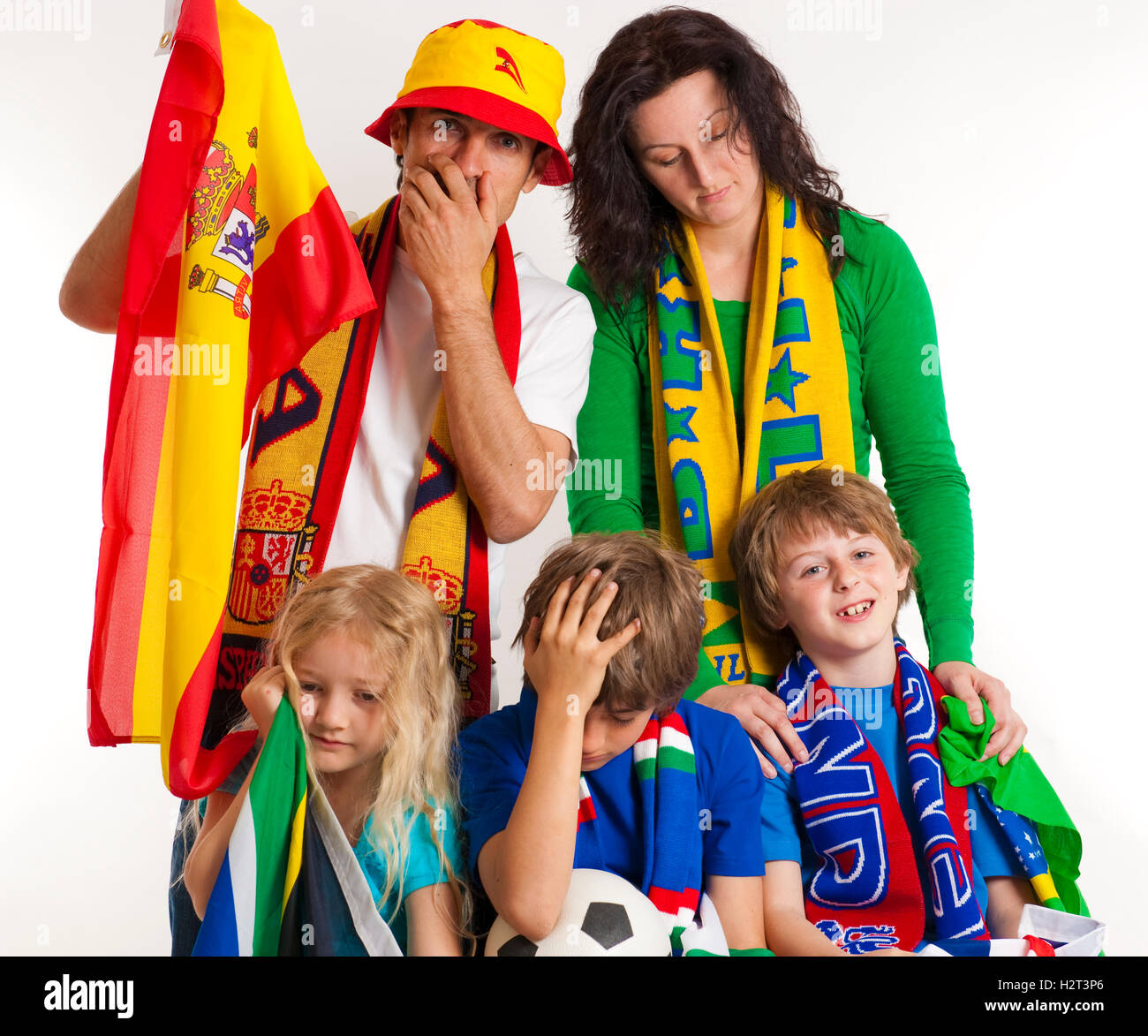 Football fans with different flags hi-res stock photography and images ...