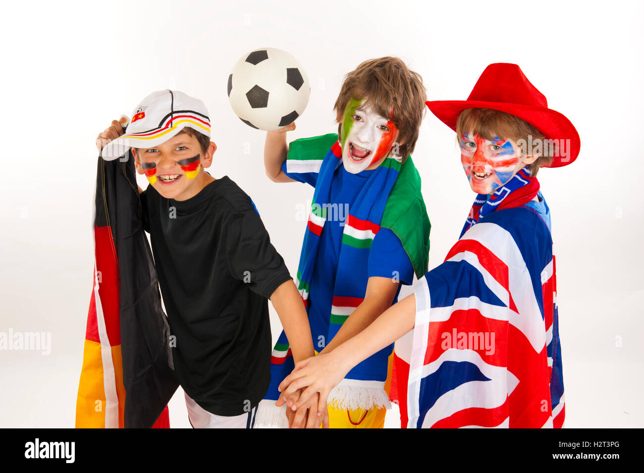 Football fans with different flags hi-res stock photography and images ...