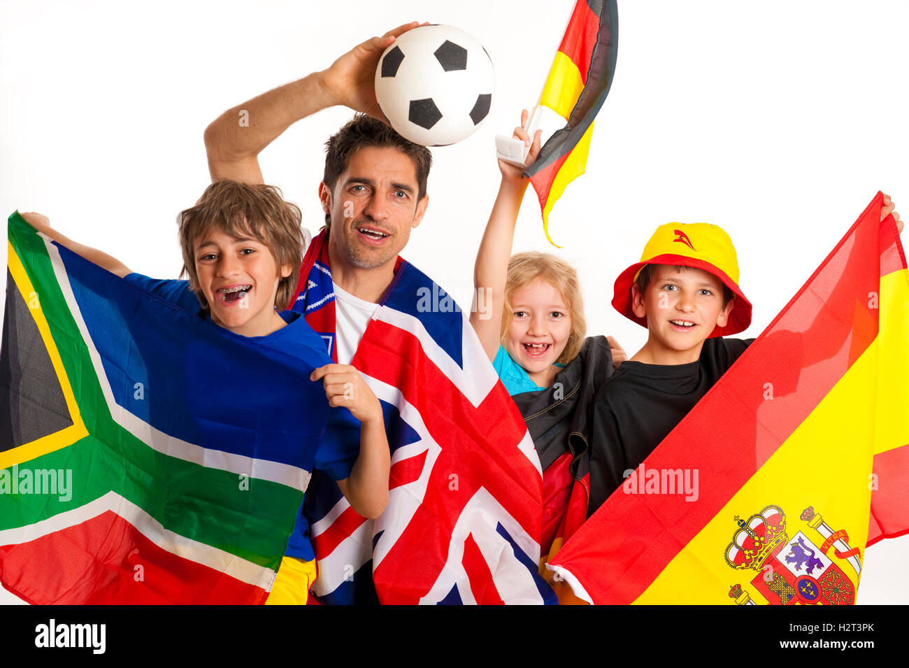 Soccer fans, various flags Stock Photo - Alamy
