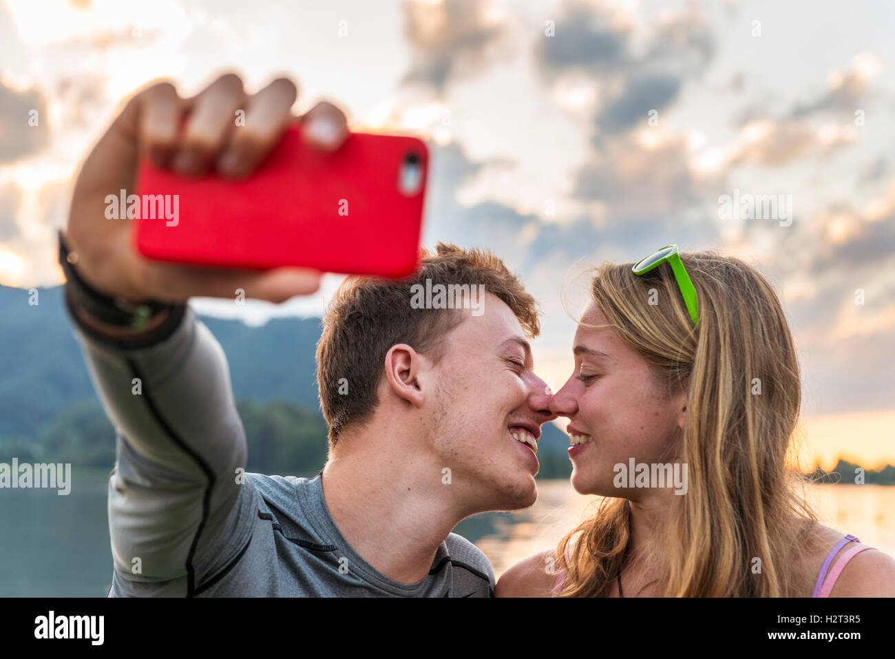 Photographing with mobile telephone hi-res stock photography and images ...