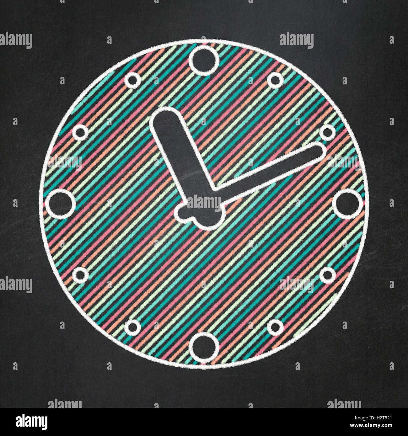 Time concept: Clock on chalkboard background Stock Photo - Alamy