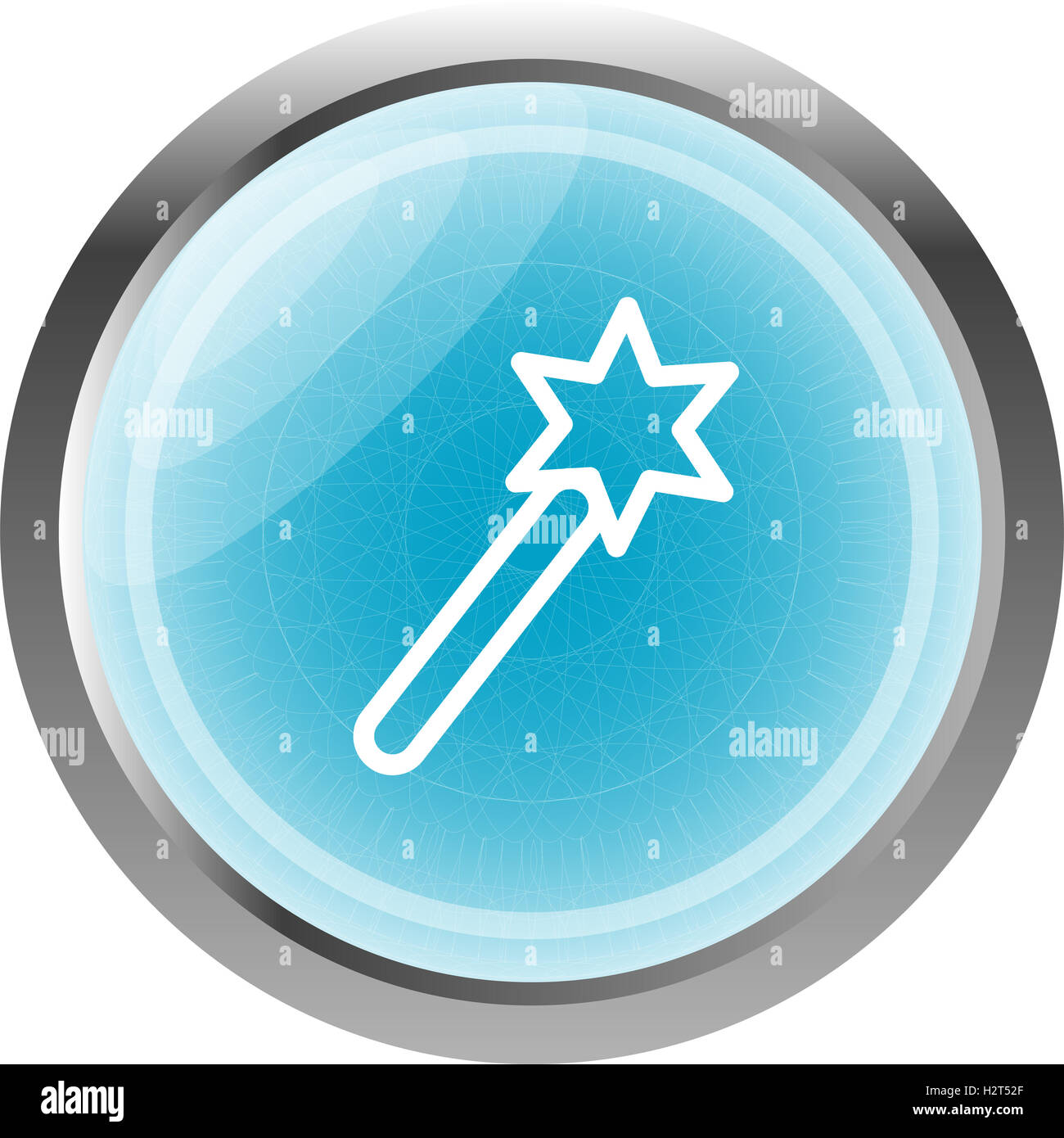 Icon magic wand, web button isolated on white Stock Photo - Alamy