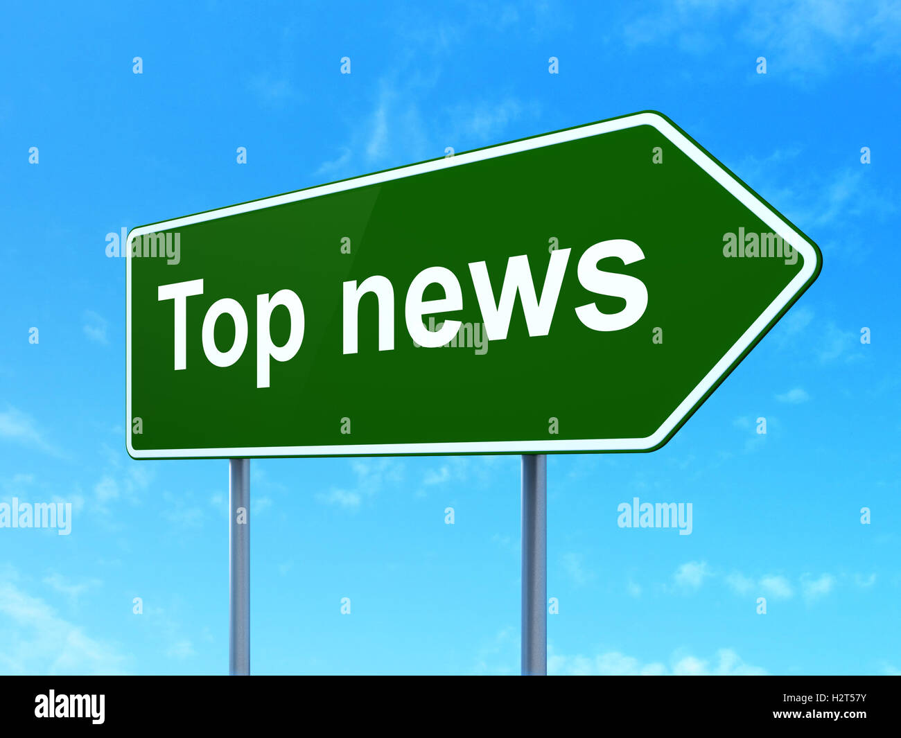 News concept: Top News on road sign background Stock Photo - Alamy