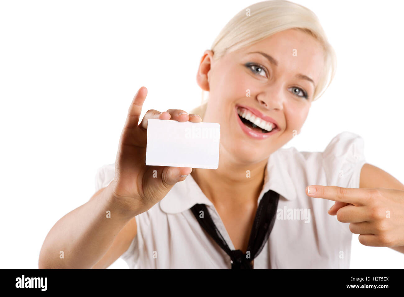 showing white card Stock Photo - Alamy