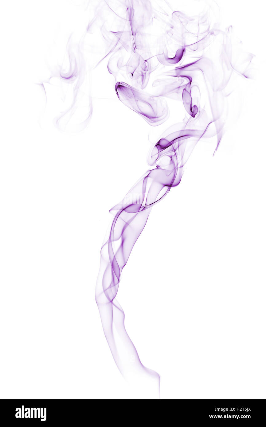 Purple smoke isolated on white Stock Photo - Alamy