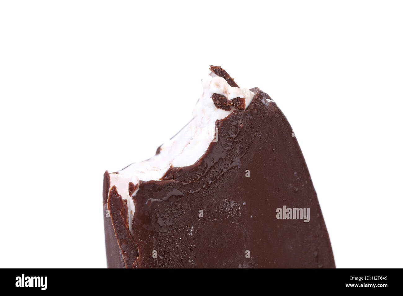 Bitten ice cream on stick Stock Photo - Alamy