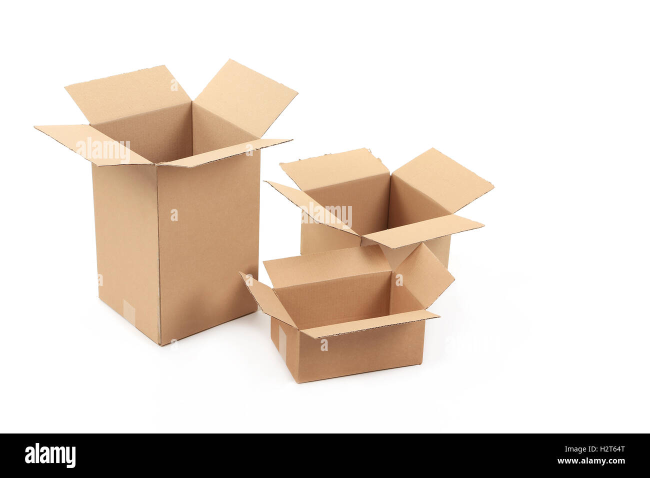 Opened cardboard boxes Stock Photo - Alamy