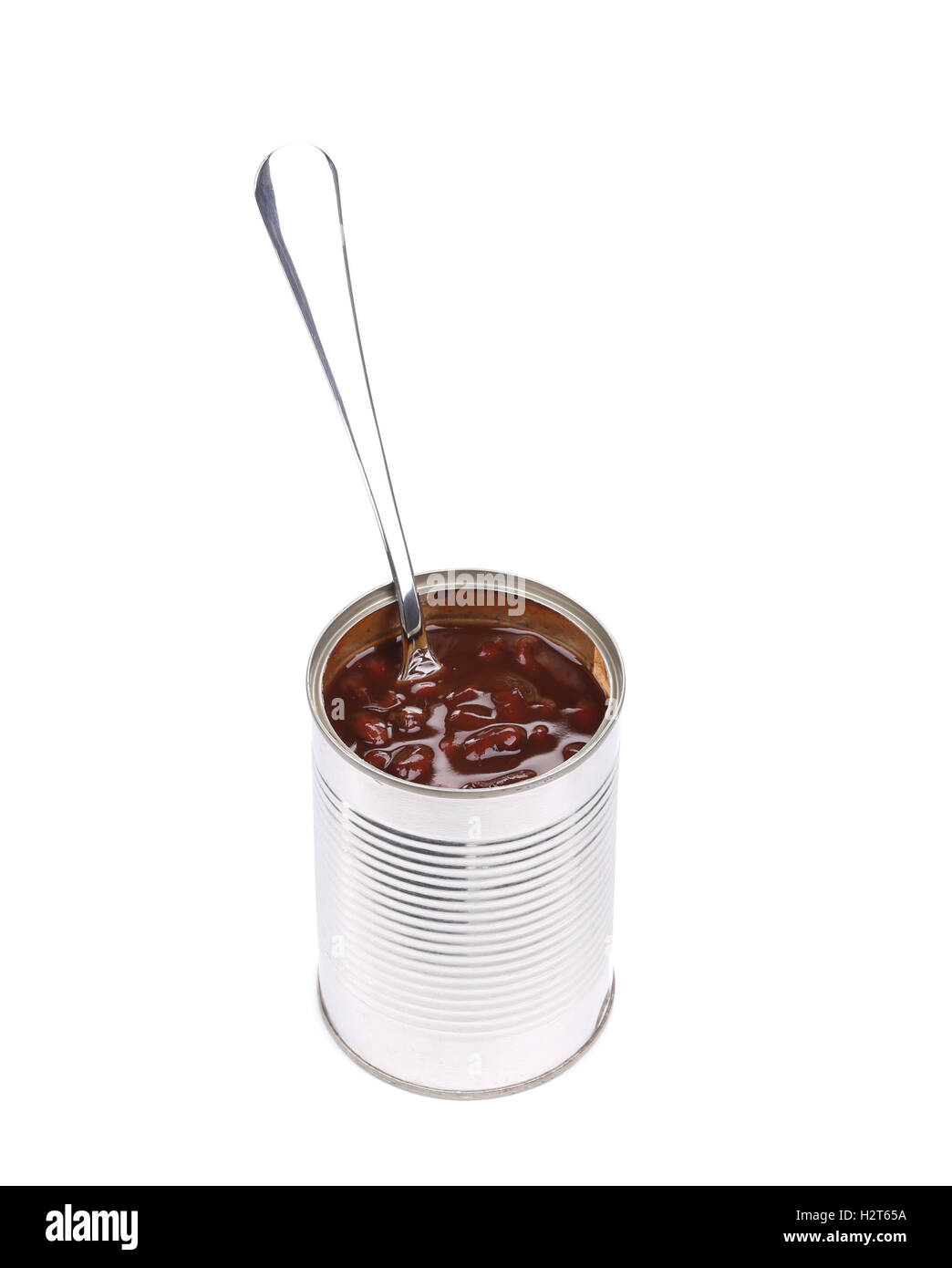 Tin of red bean with spoon Stock Photo - Alamy
