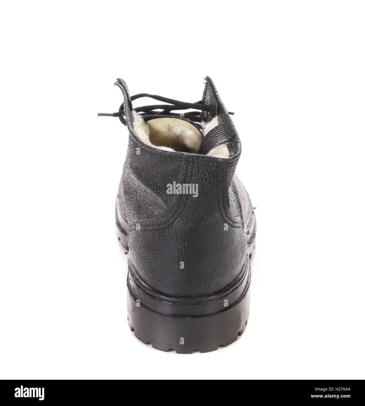 Back side of black boot Stock Photo - Alamy