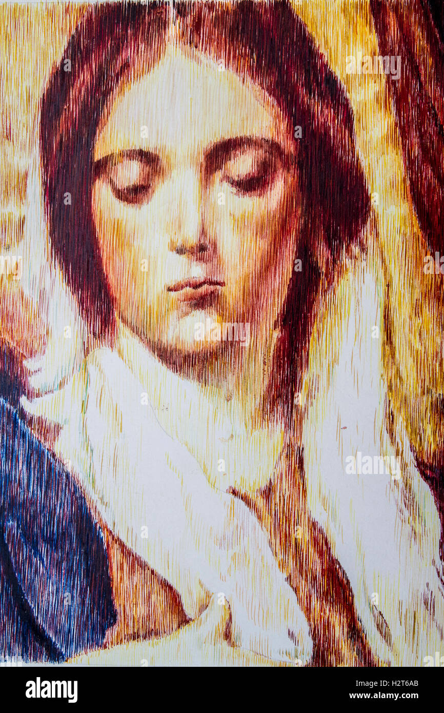 Maria magdalena, virgin image illustration Stock Photo - Alamy