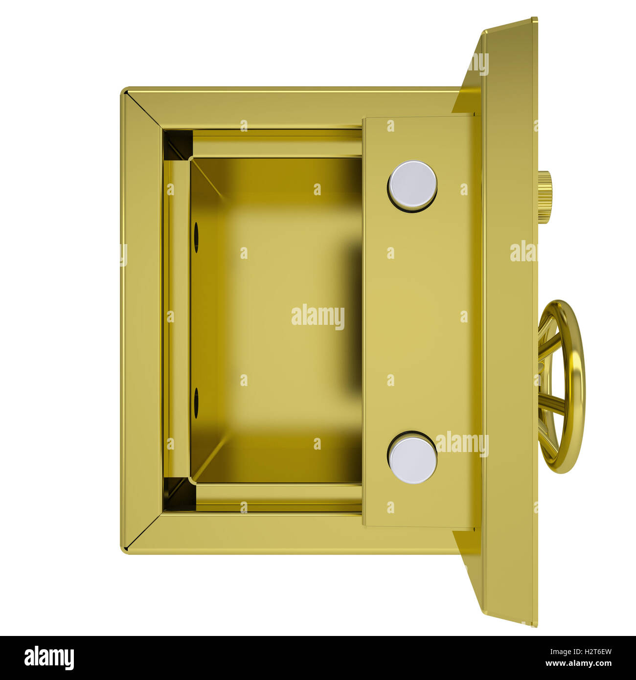 Opened gold safe Stock Photo - Alamy