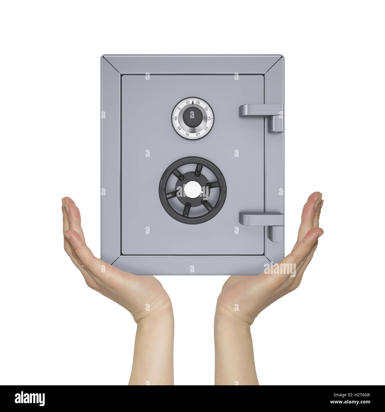 Hands holding safe Stock Photo - Alamy