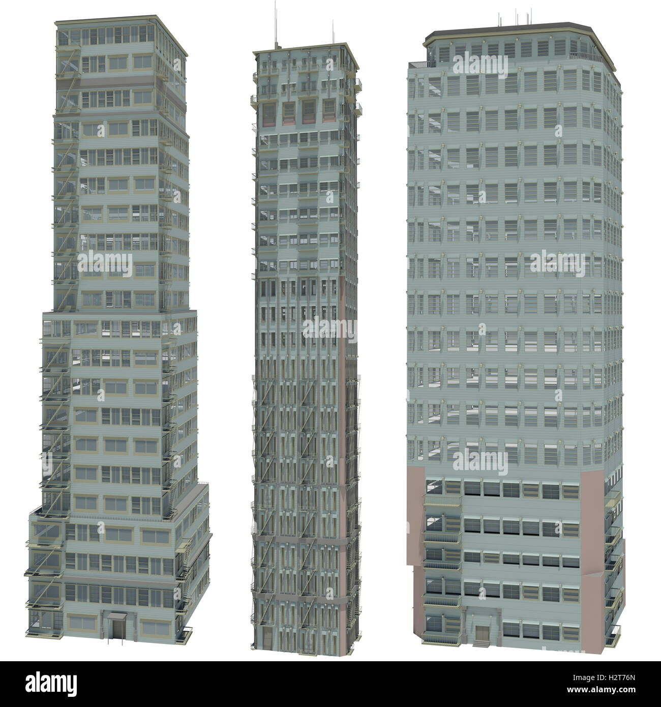 Collection of highly detailed buildings Stock Photo - Alamy