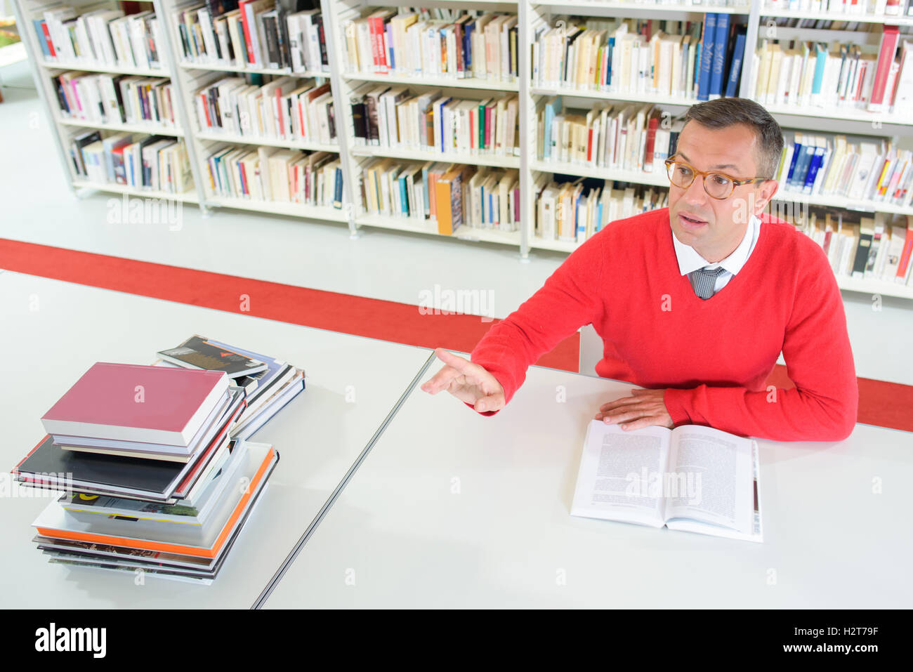 busy researcher in library Stock Photo - Alamy
