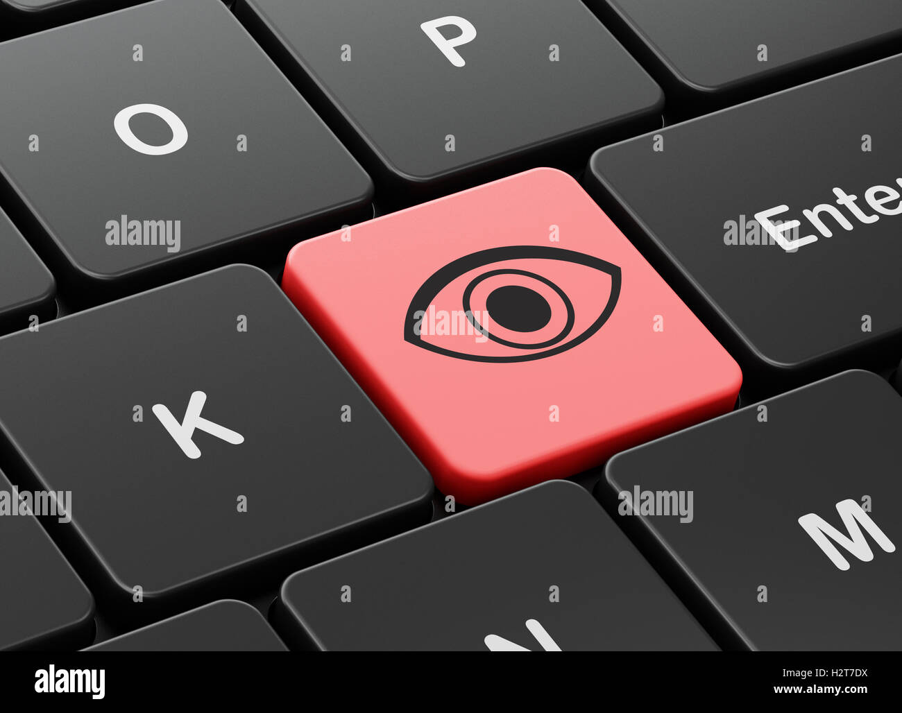 Protection concept: Eye on computer keyboard background Stock Photo - Alamy