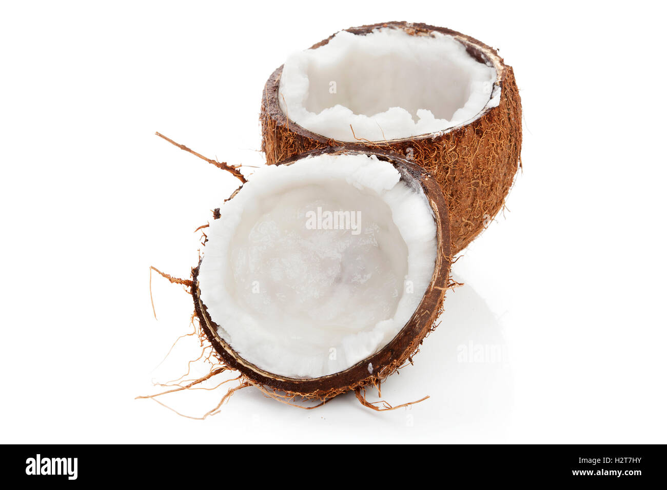 Open coconut isolated Stock Photo - Alamy