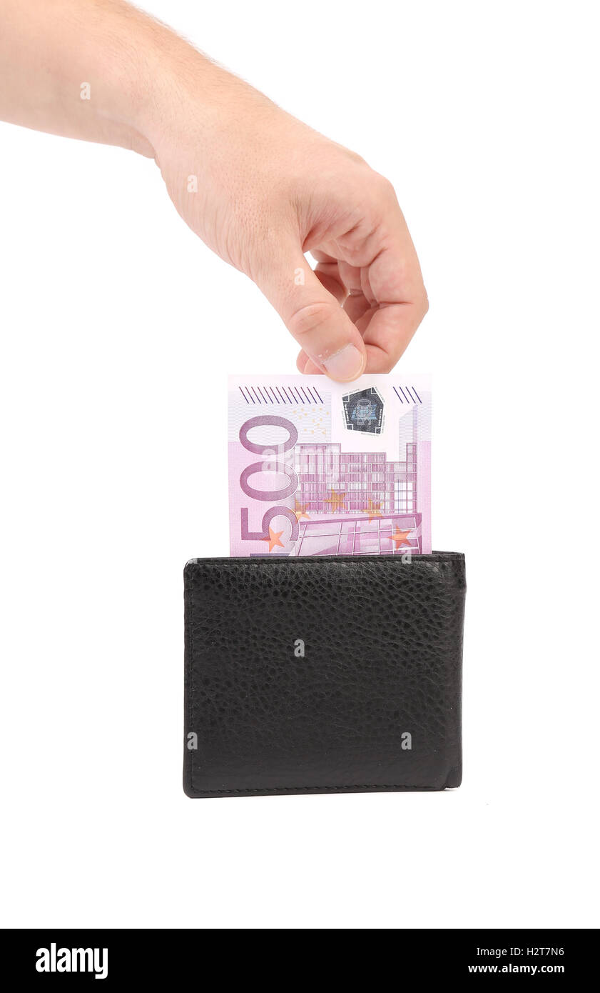 Man's hand pulling cash from the wallet Stock Photo - Alamy