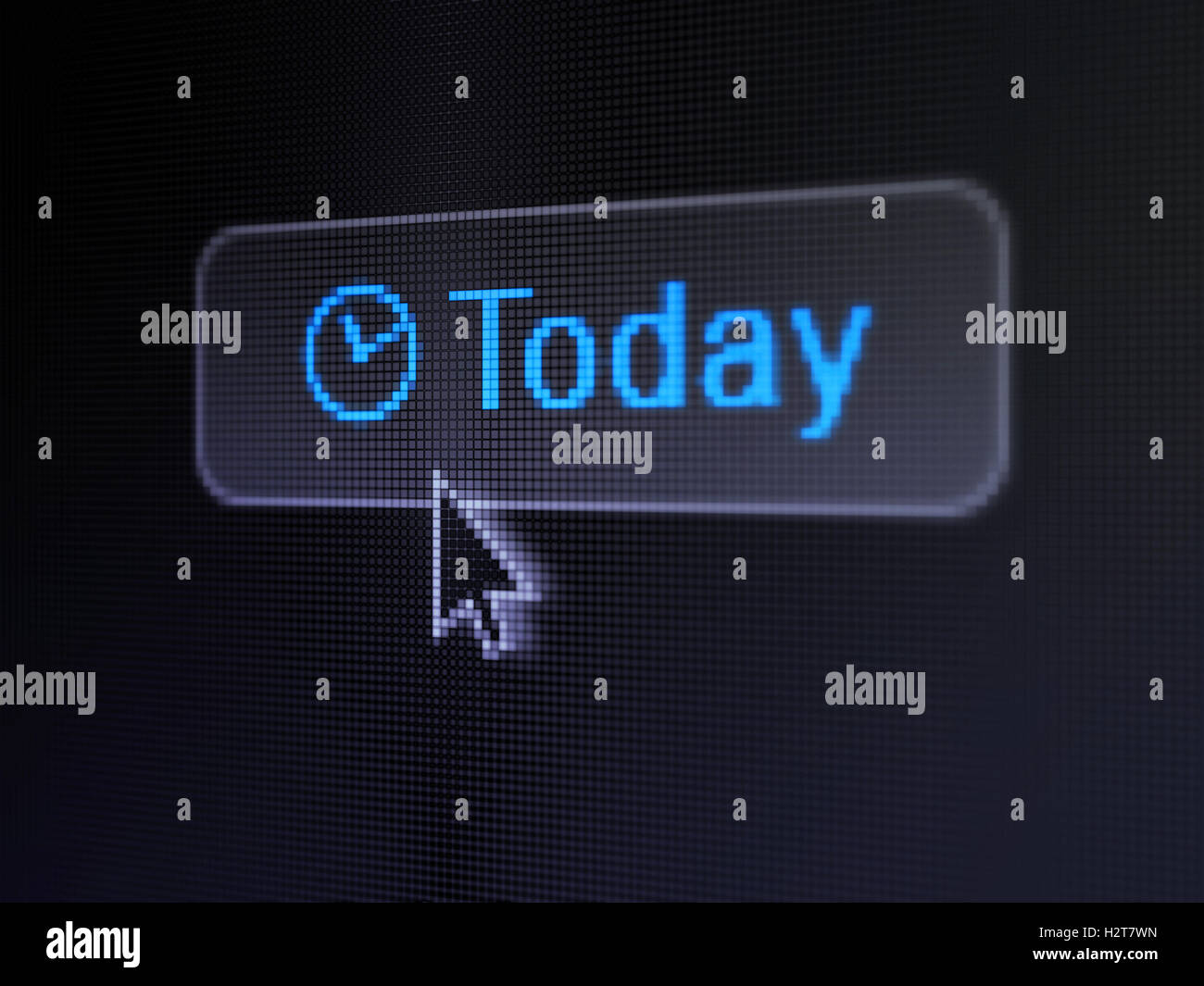 Timeline concept: Today and Clock on digital button background Stock ...