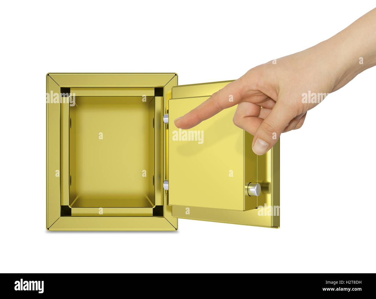 Open safe deposit box golden hi-res stock photography and images - Alamy