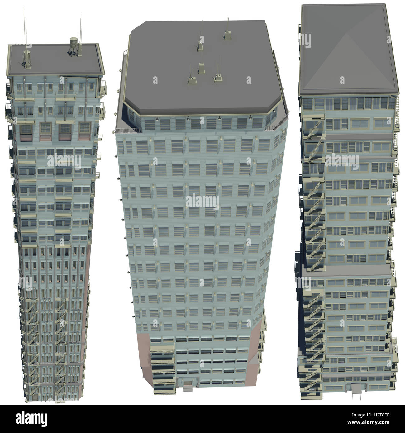 Collection of highly detailed buildings Stock Photo - Alamy