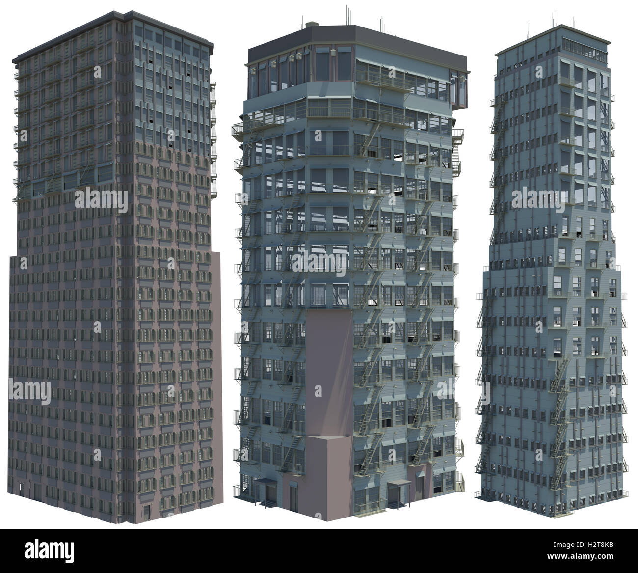 Collection of highly detailed buildings Stock Photo - Alamy