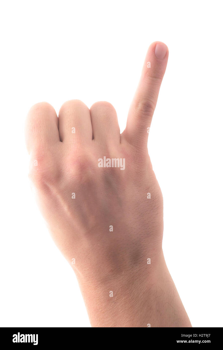 Letter 'I' in sign language, on a white background Stock Photo - Alamy