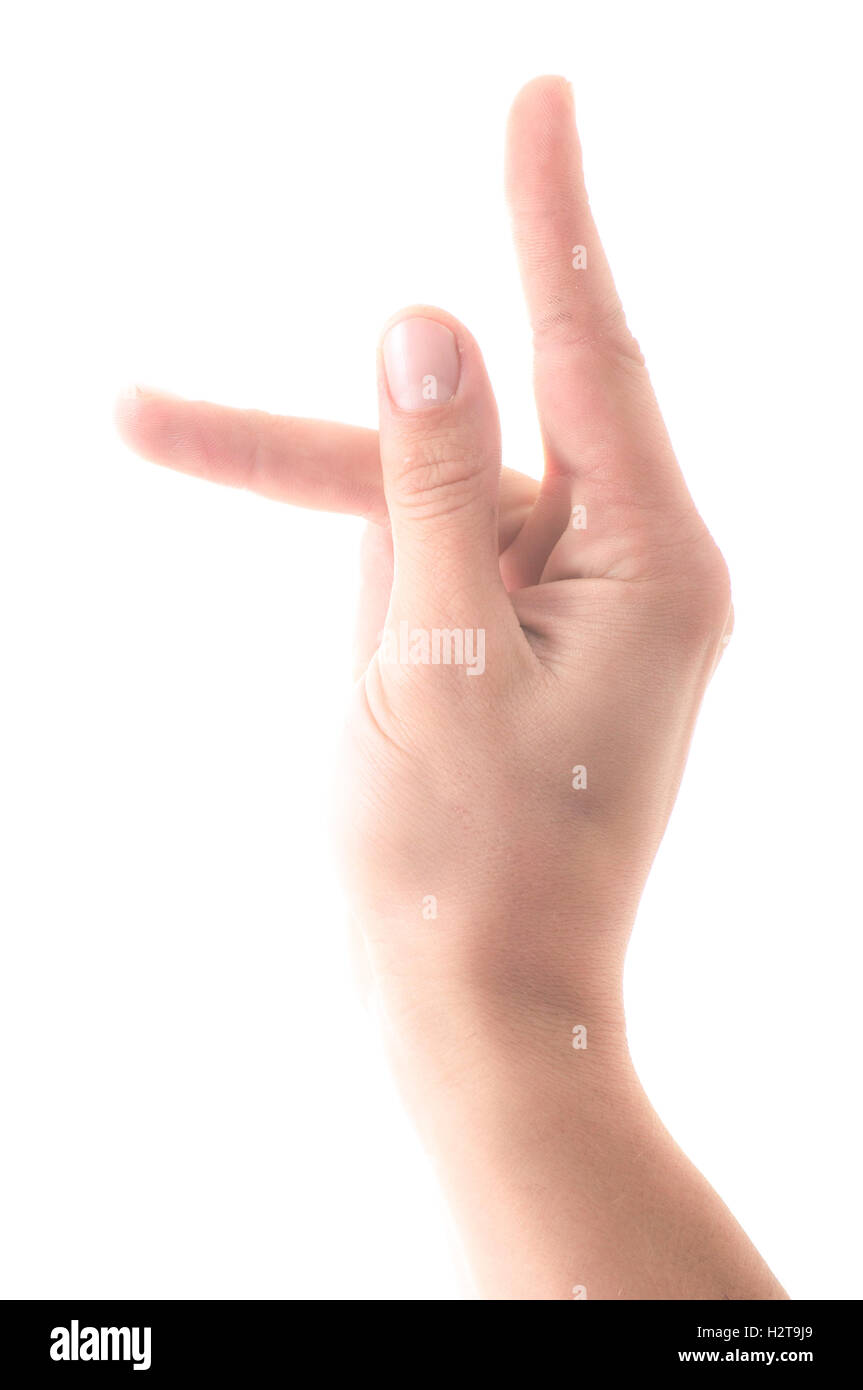 Letter 'K' in sign language, on a white background Stock Photo - Alamy