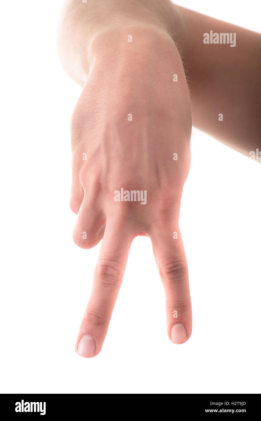 Letter 'ñ' in sign language, on a white background Stock Photo - Alamy