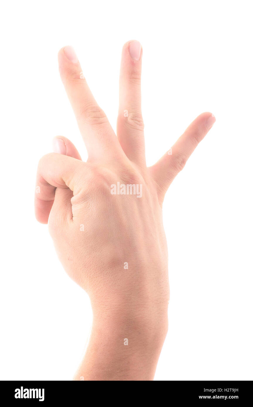 Letter 'T' in sign language, on a white background Stock Photo - Alamy