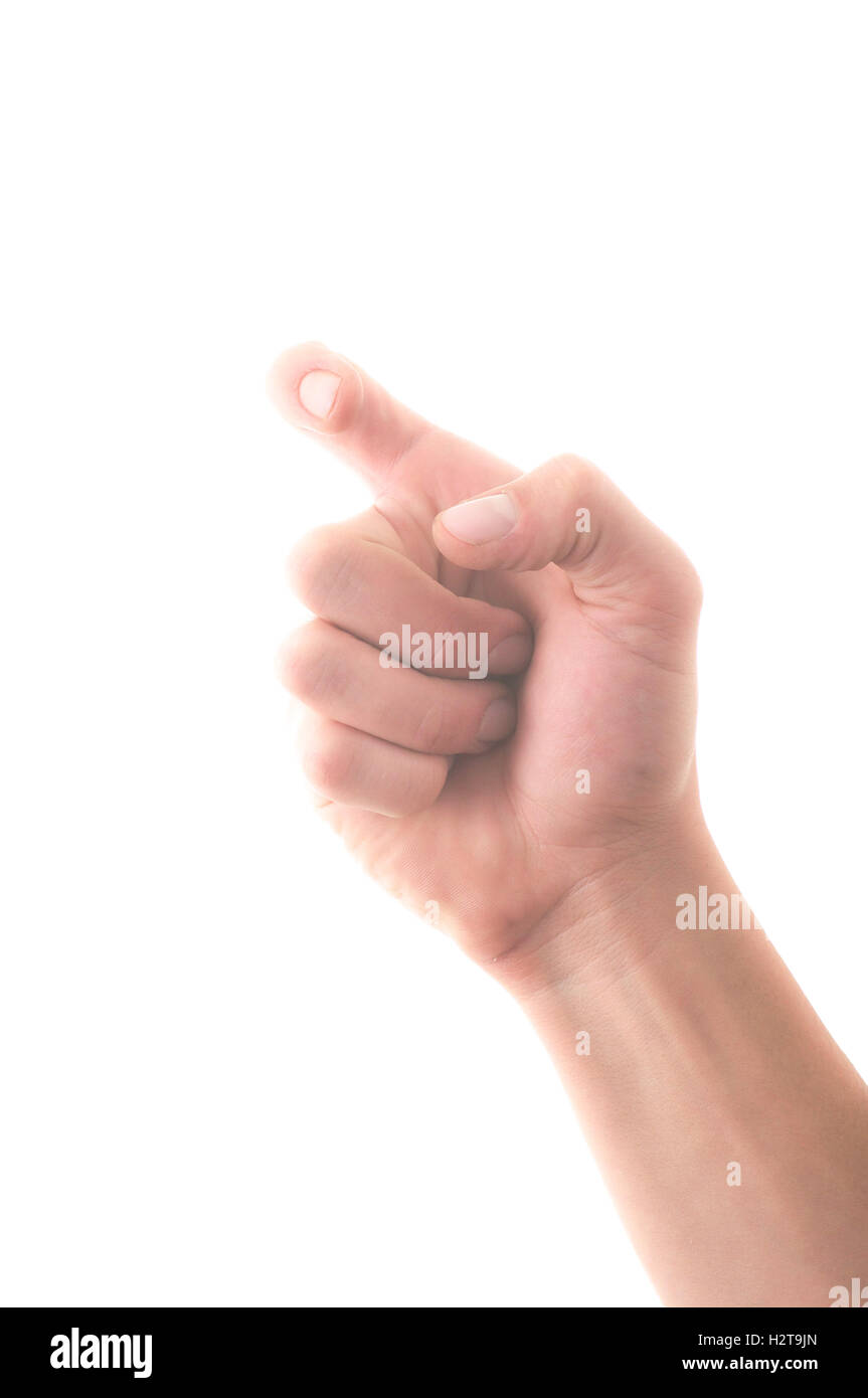 Letter 'X' in sign language, on a white background Stock Photo - Alamy
