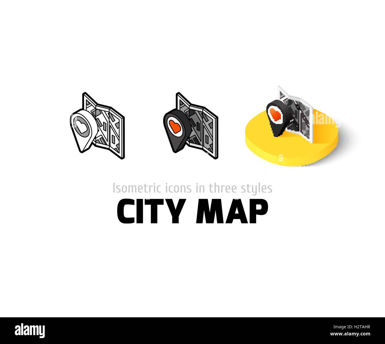 City map icon in different style Stock Vector Image & Art - Alamy