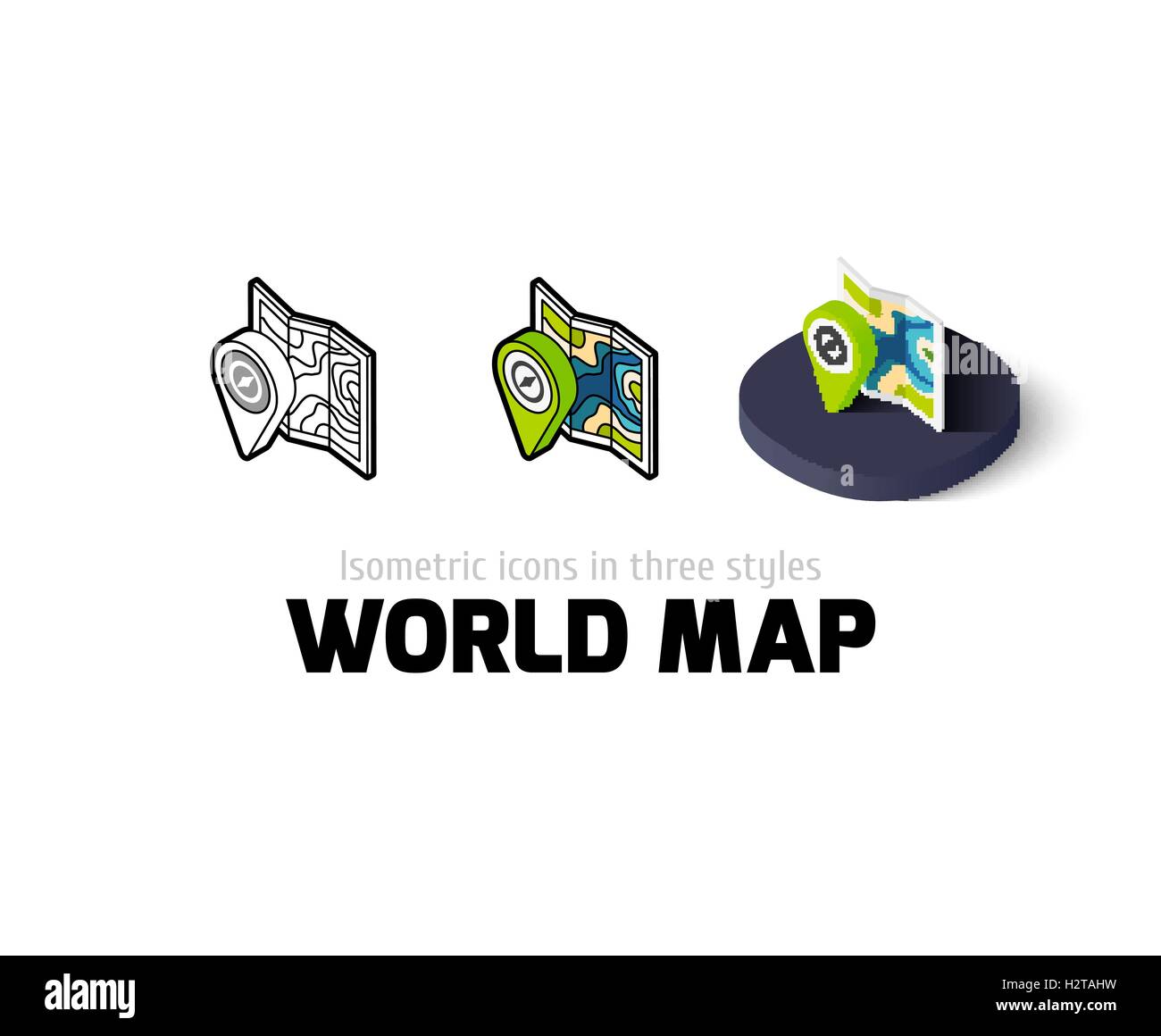 Digital world map perspective Stock Vector Images - Alamy