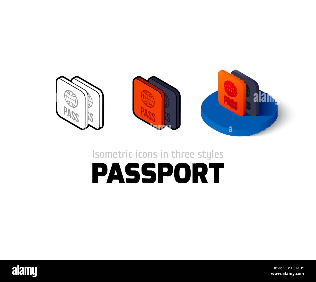 Passport document line style Stock Vector Images - Alamy