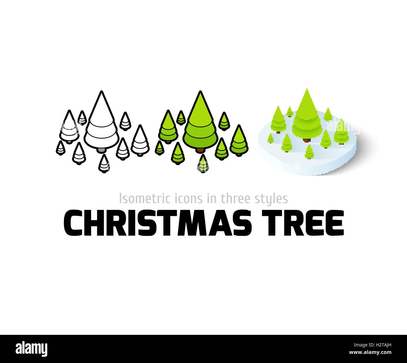 Christmas tree isometric 3d icon Cut Out Stock Images & Pictures - Alamy