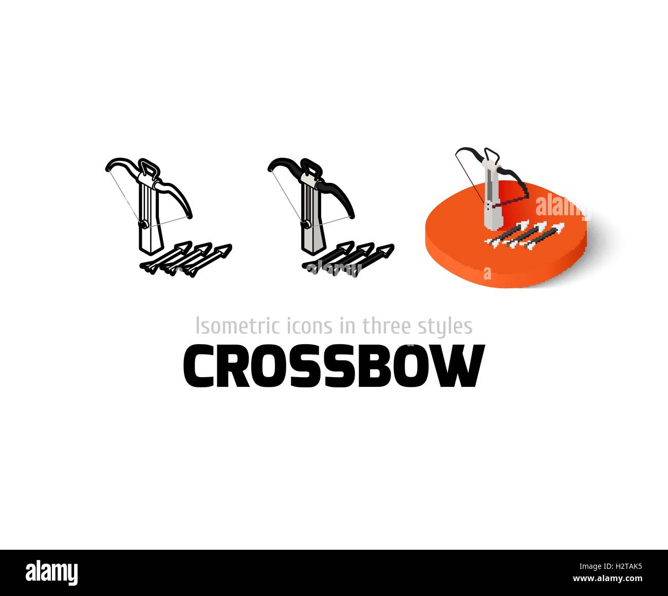Crossbow icon in different style Stock Vector Image & Art - Alamy