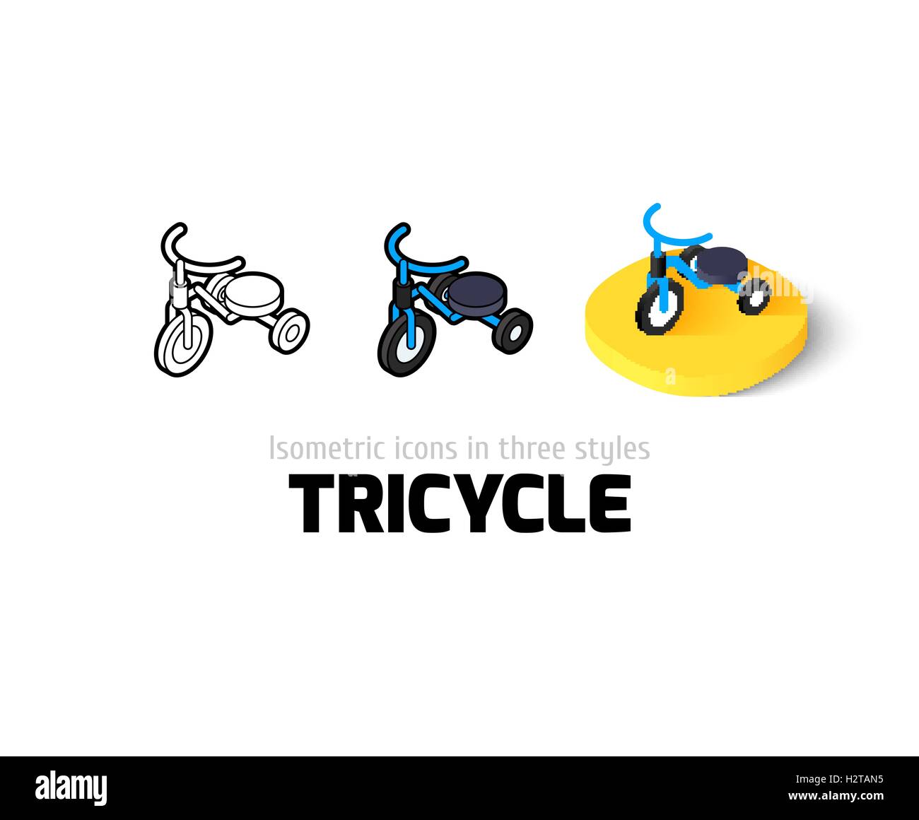 Tricycle icon in different style Stock Vector Image & Art - Alamy