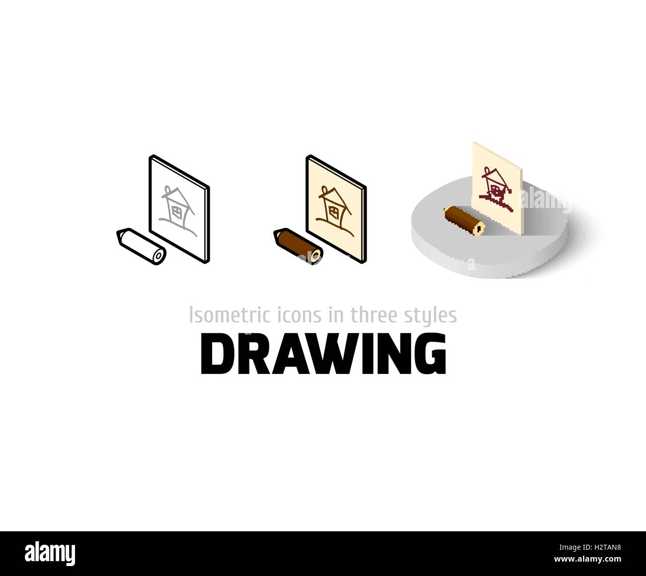 Drawing icon in different style Stock Vector Image & Art - Alamy