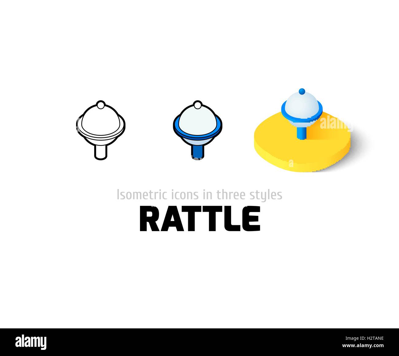 Rattle icon in different style Stock Vector Image & Art - Alamy