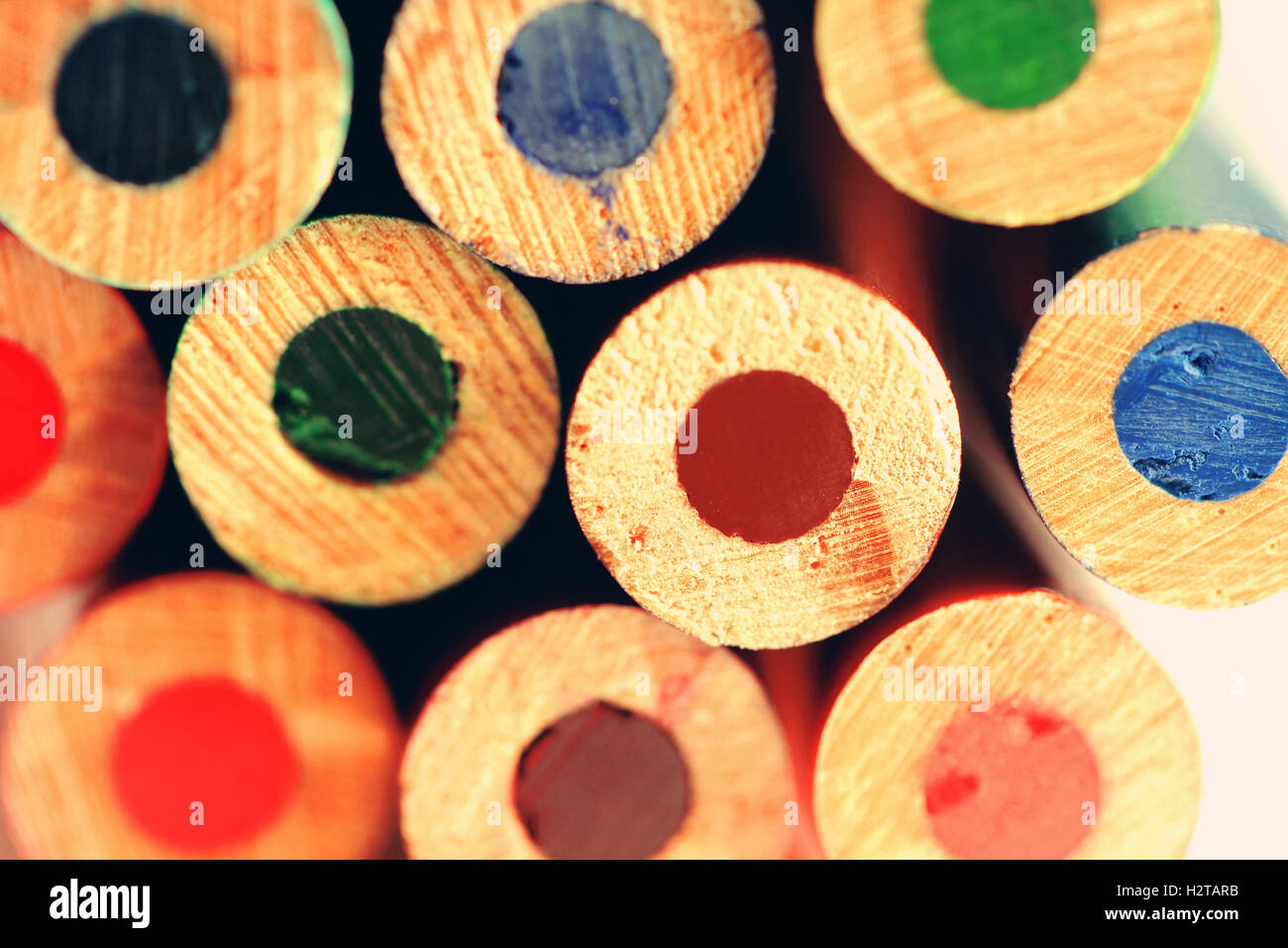 Pencils of different colors close up macro photo Stock Photo - Alamy