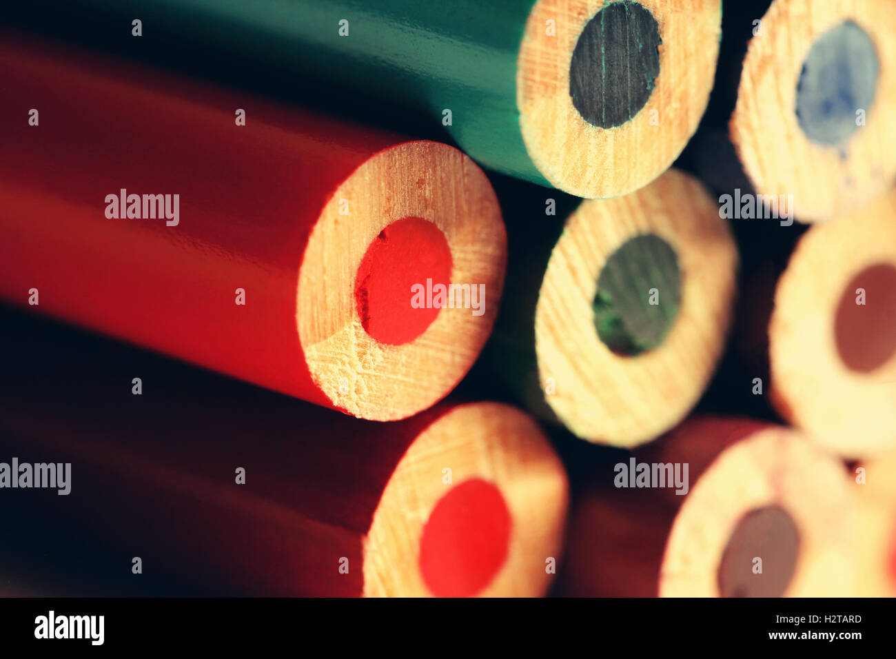 Pencils of different colors close up macro photo Stock Photo - Alamy