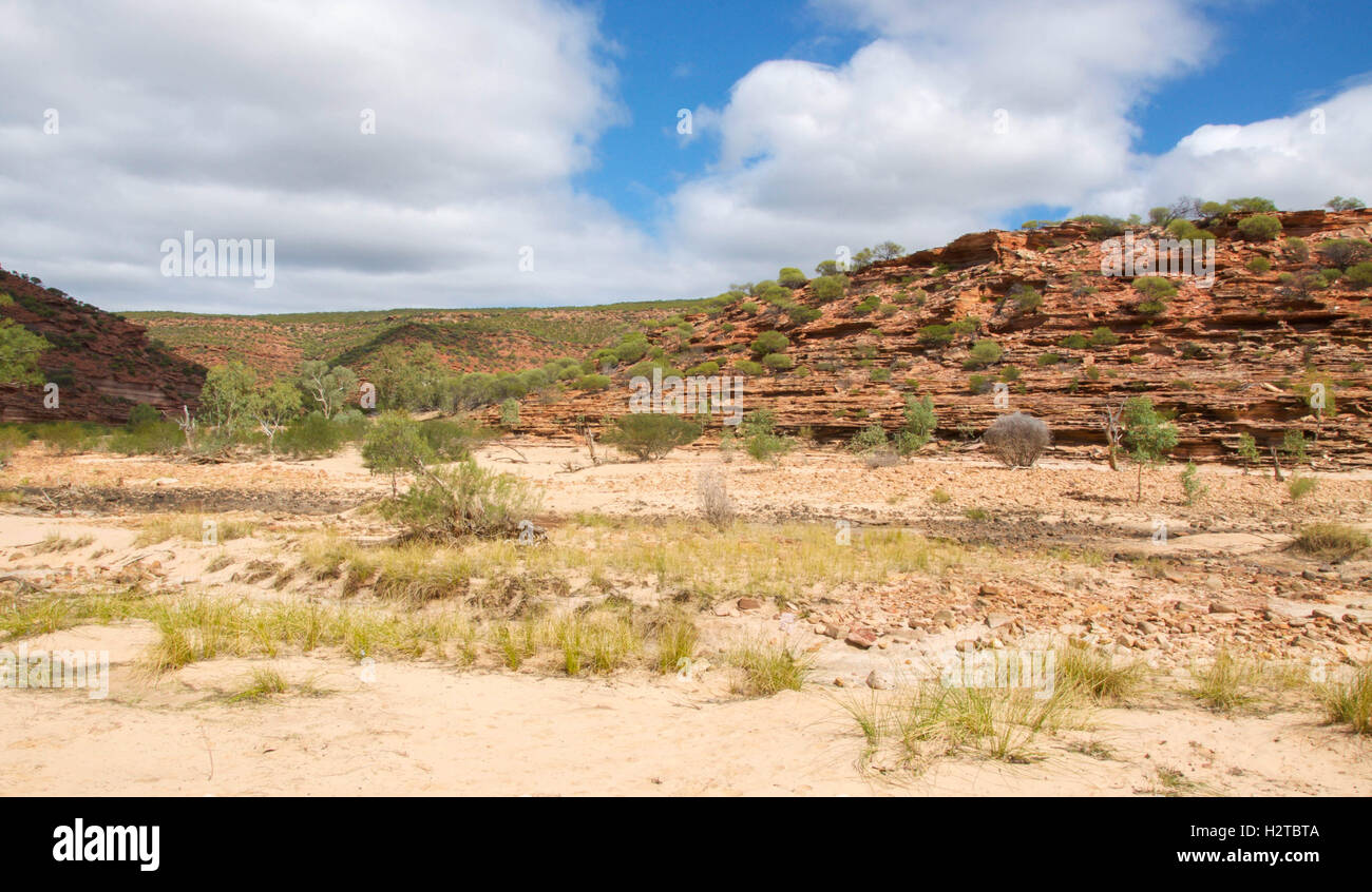 Kalbarri National Park's Murchison River gorge with sandstone bluffs ...