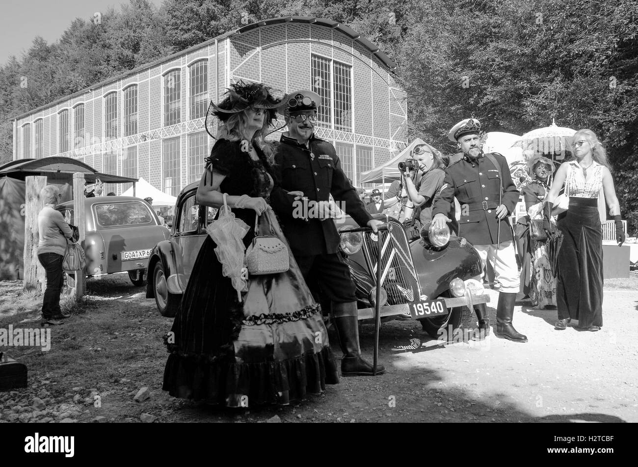 Participants of the steampunk convention Anno 1900 in Luxembourg Fond ...